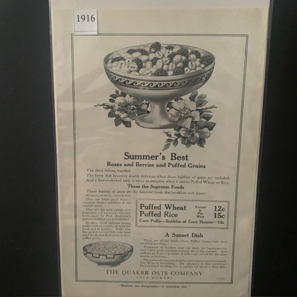 Accents | Vintage 1916 Quaker Oats Company Summers Best Ad ...